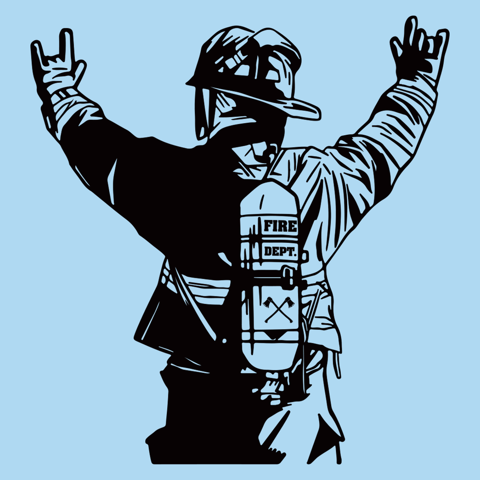 ASL Love Sign Language Design, Firefighter T-Shirt – Fire Department ...