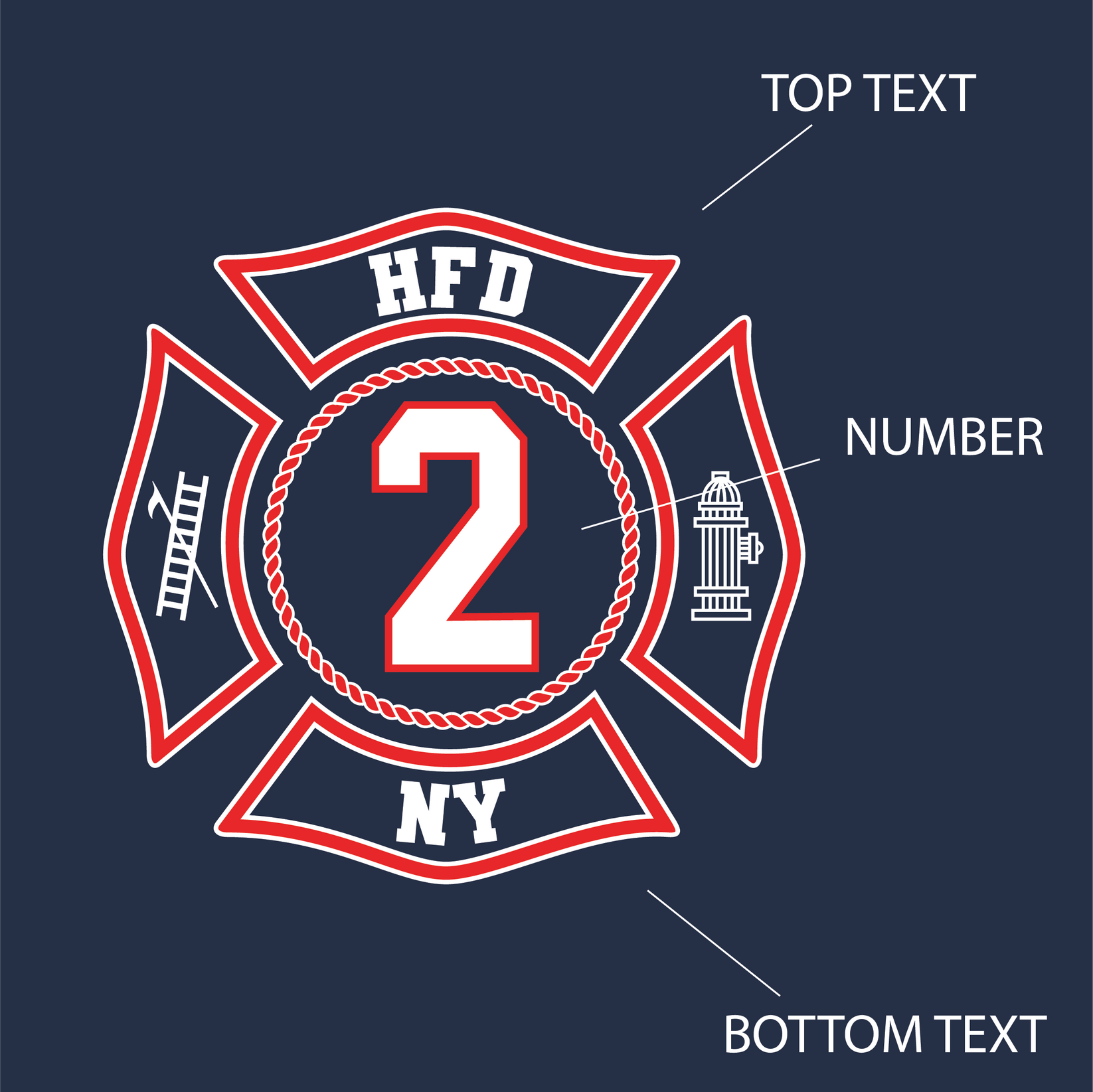 Rope Maltese Design, Firefighter T-Shirt – Fire Department Clothing