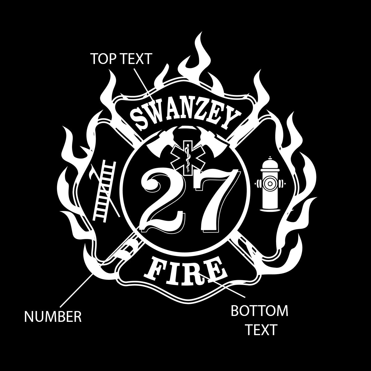 Fire Maltese Design, Firefighter T-Shirt – Fire Department Clothing