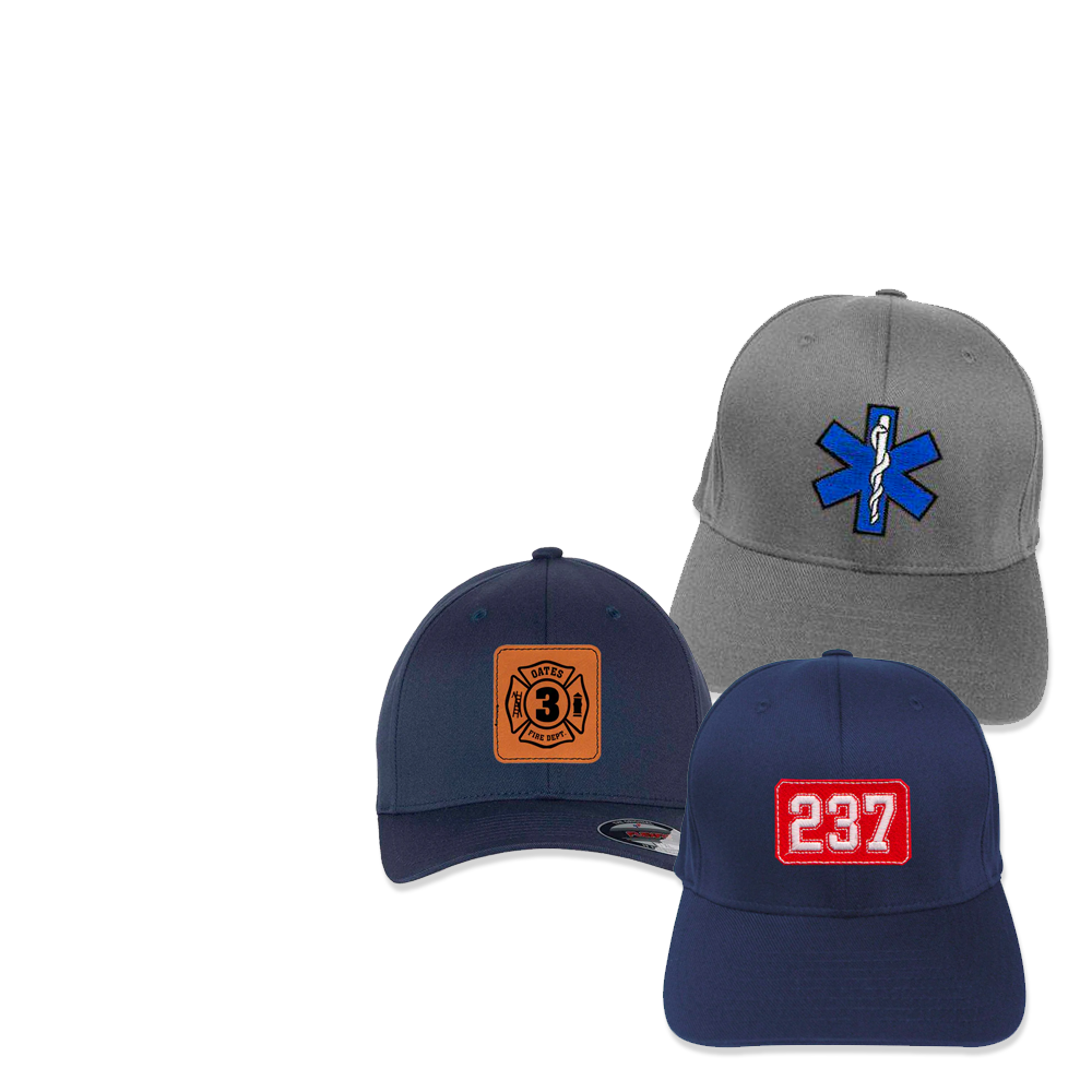 Custom Fire Department Flex-fit Hats | Engine, Tower, Rescue Design ...