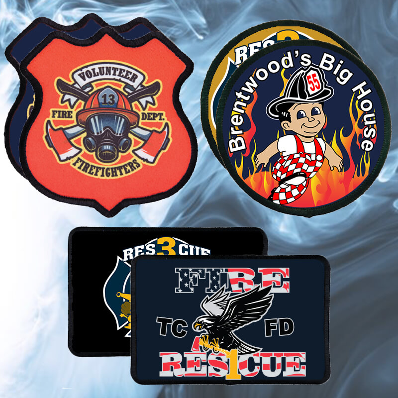 Custom Fire Department Adhesive Black Border Patches - SBL230-SBL241 ...